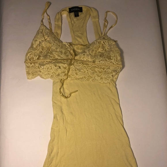 bebe | Tops | 42 Sale Bebe Yellow Tank Bralette Matching Set | Poshmark